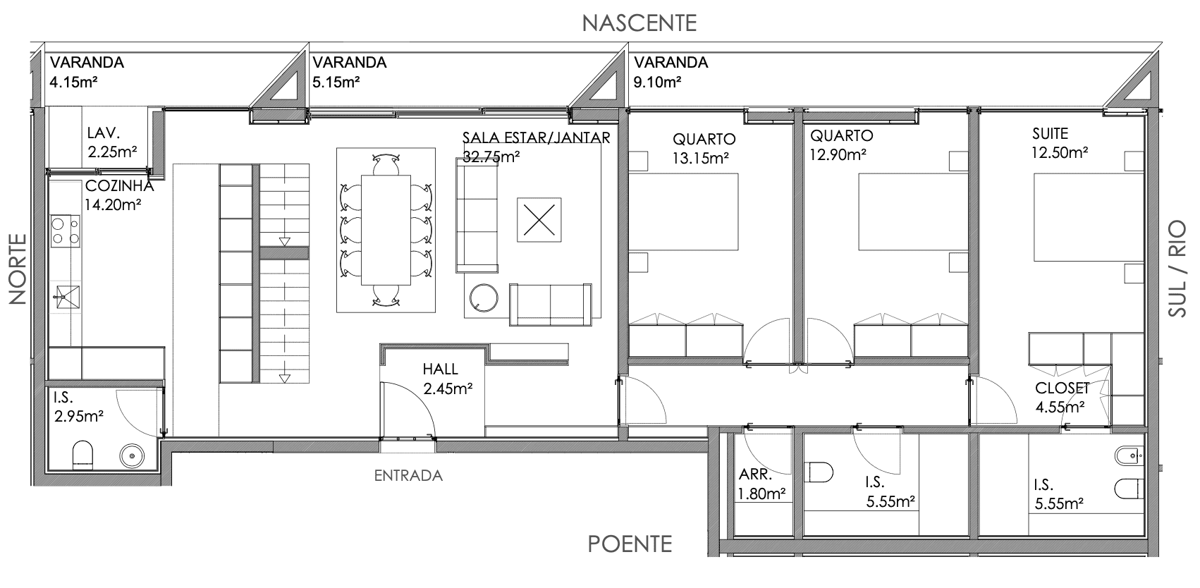 Piso 3 - Bloco C - T3 Esquerdo - Panorama Viana